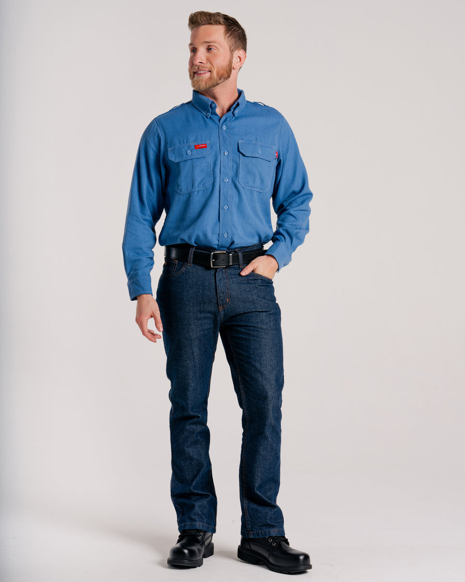 FR DH AIr Uniform Shirts | made with 5.5oz. Westex® DH Air | Medium Bl ...